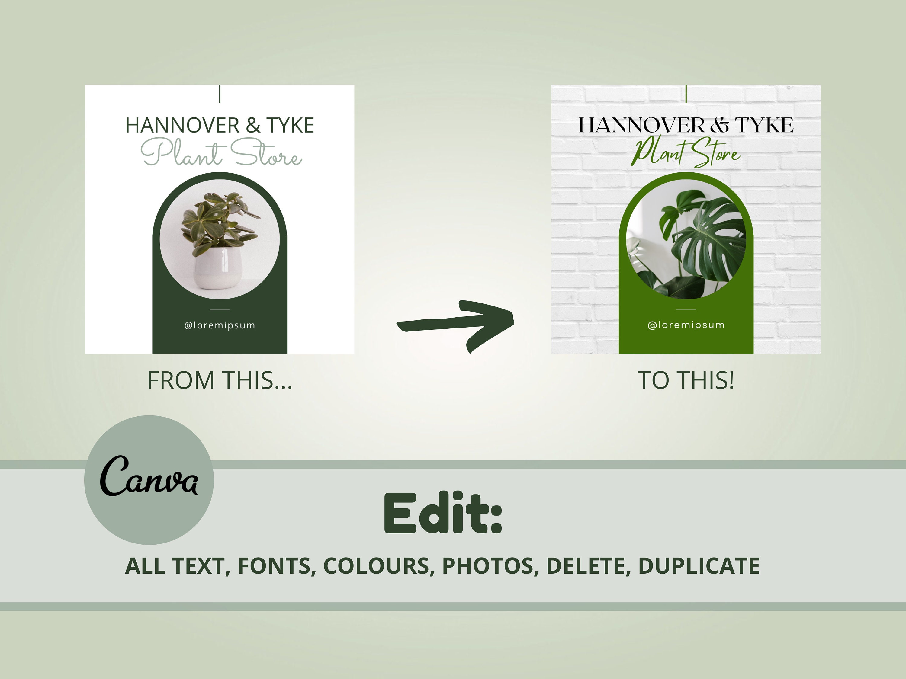 200 Instagram Plant Shop Canva Templates Plant Store Plants Garden Shop ...