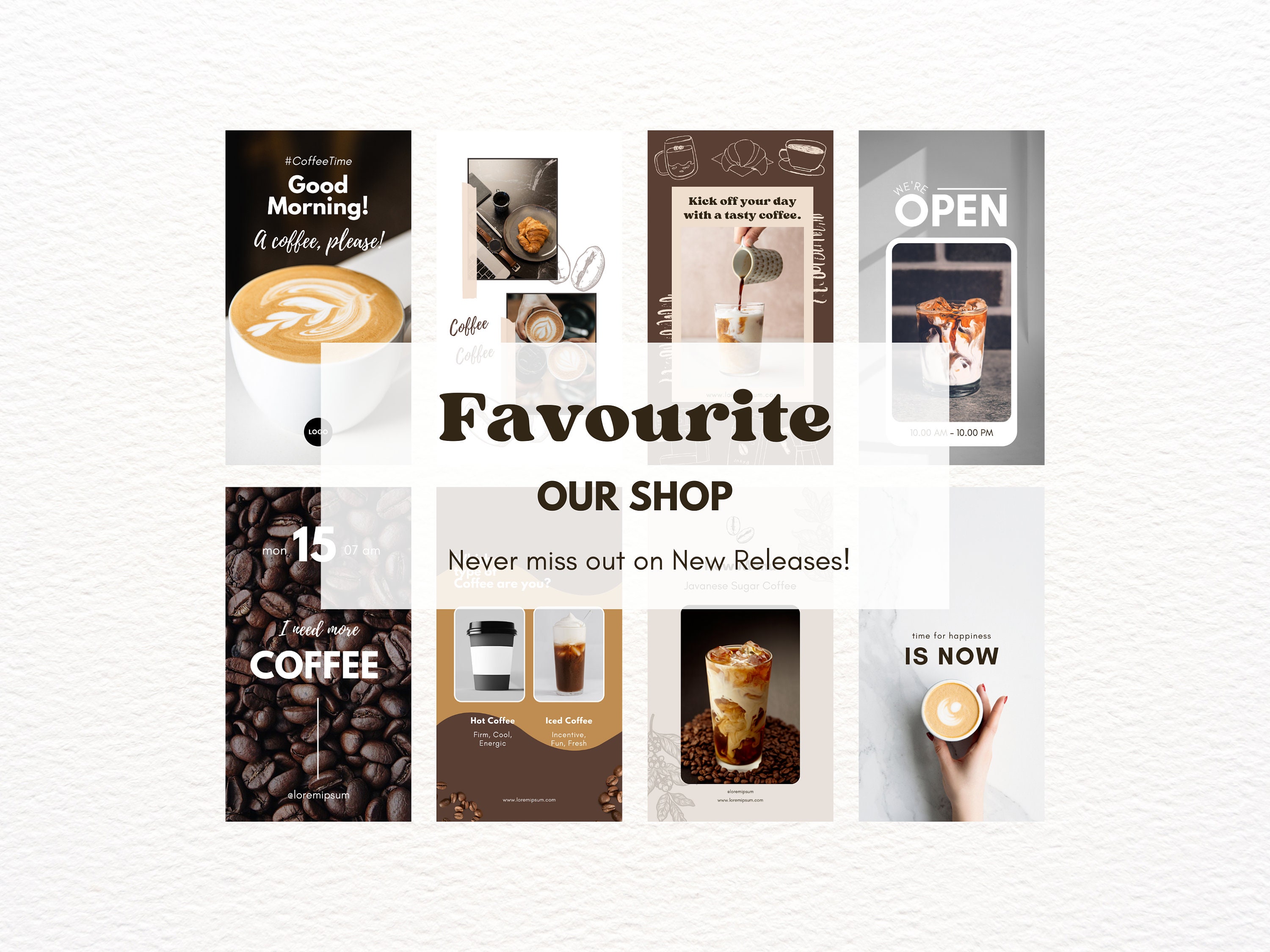80 Coffee Shop Instagram Stories Canva Templates Coffee House Social ...