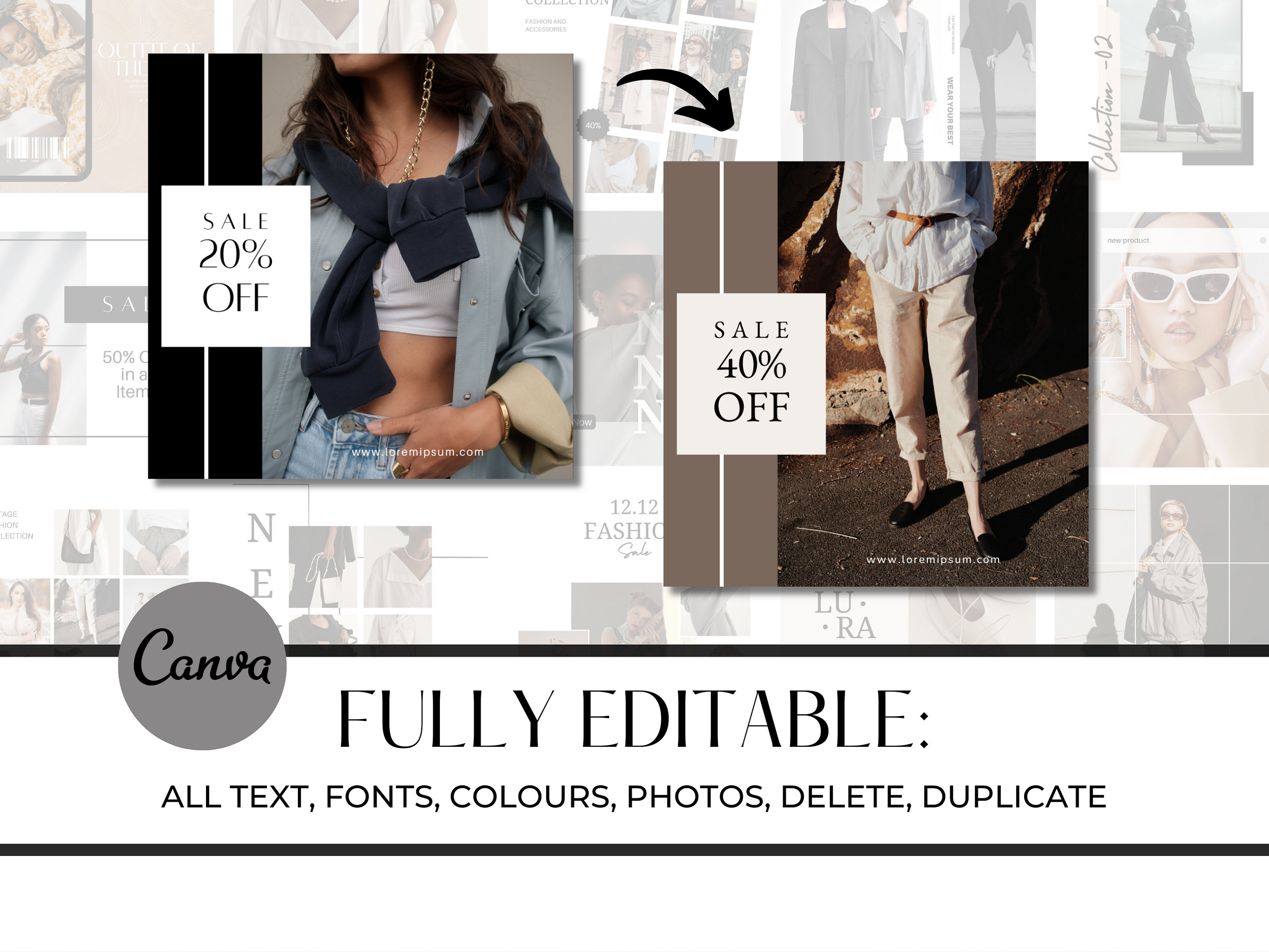 200 Fashion Ecommerce Instagram Post Canva Templates sustainable ...