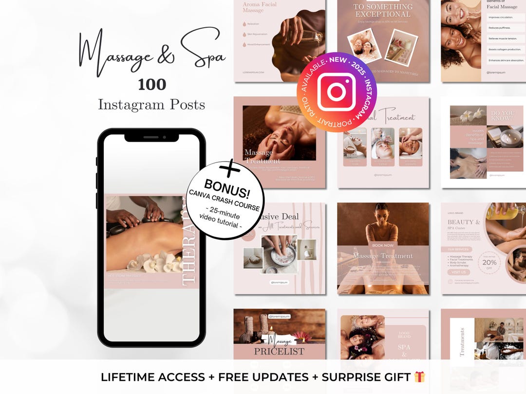 100 Massage & Spa Instagram Posts - Massage Therapist Templates - Spa ...