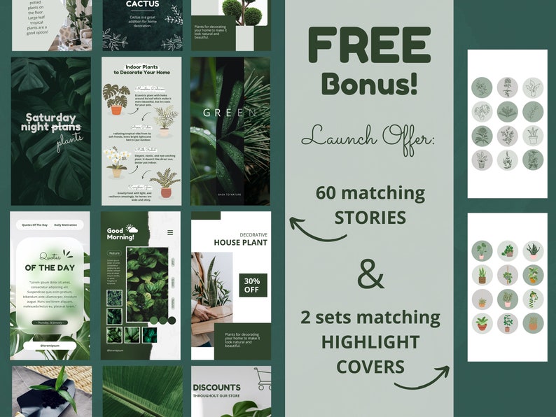 200 Instagram Plant Shop Canva Templates Plant Store Plants Garden Shop ...