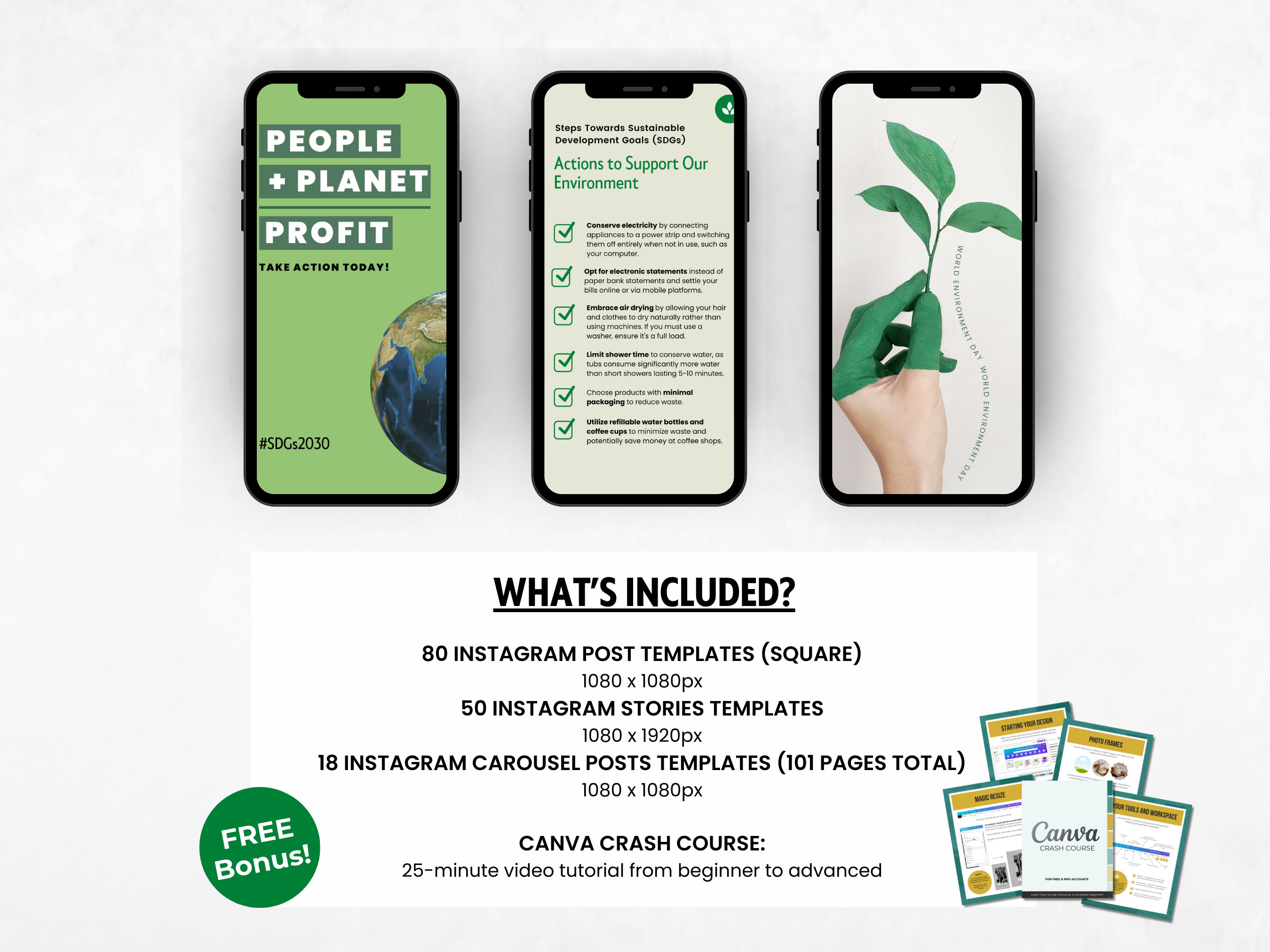 230 Sustainability Instagram Canva Templates Environmental Awareness ...
