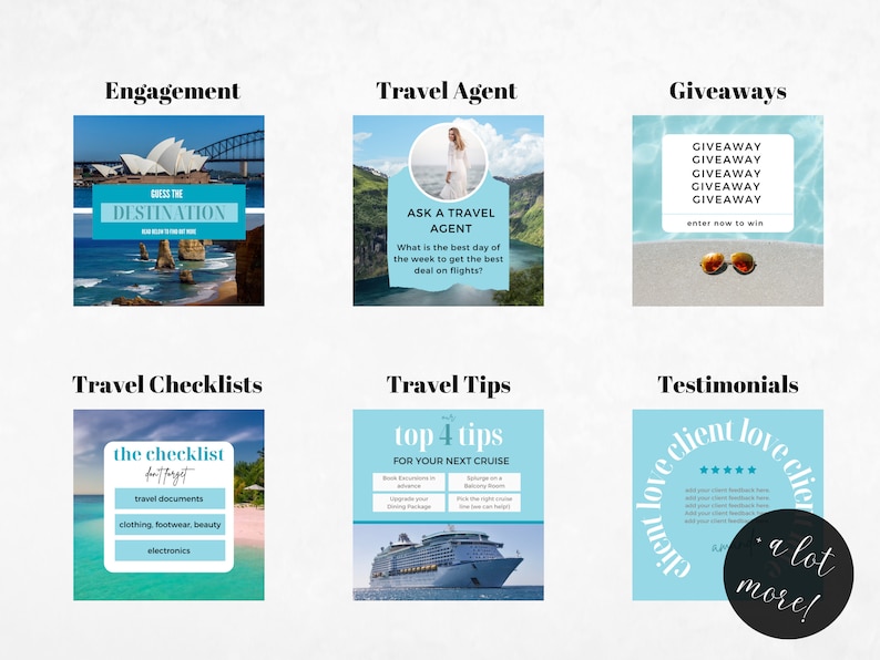 750 Travel Instagram Canva Templates - Travel Agent Instagram - Travel ...