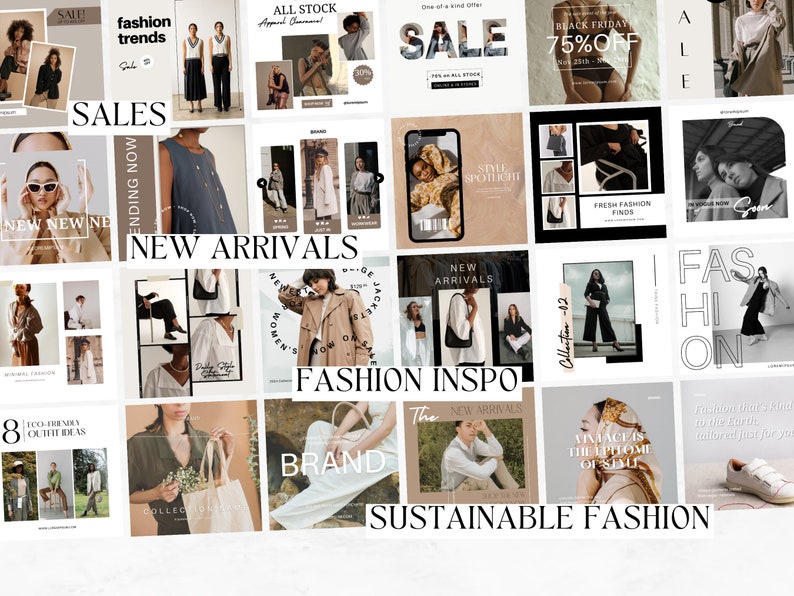 200+ Fashion Ecommerce Instagram Post Canva Templates -sustainable ...