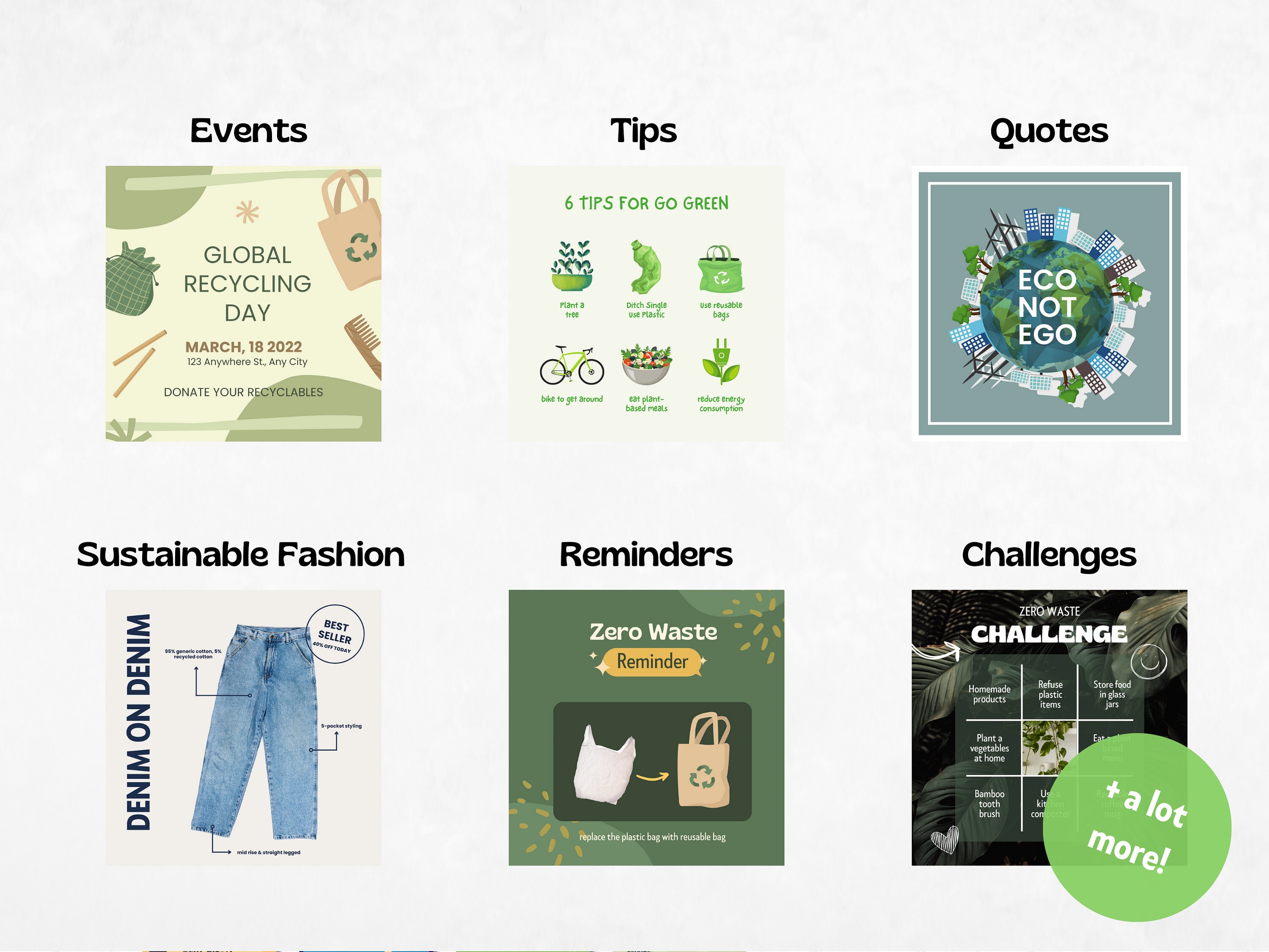 230 Sustainability Instagram Canva Templates Environmental Awareness ...