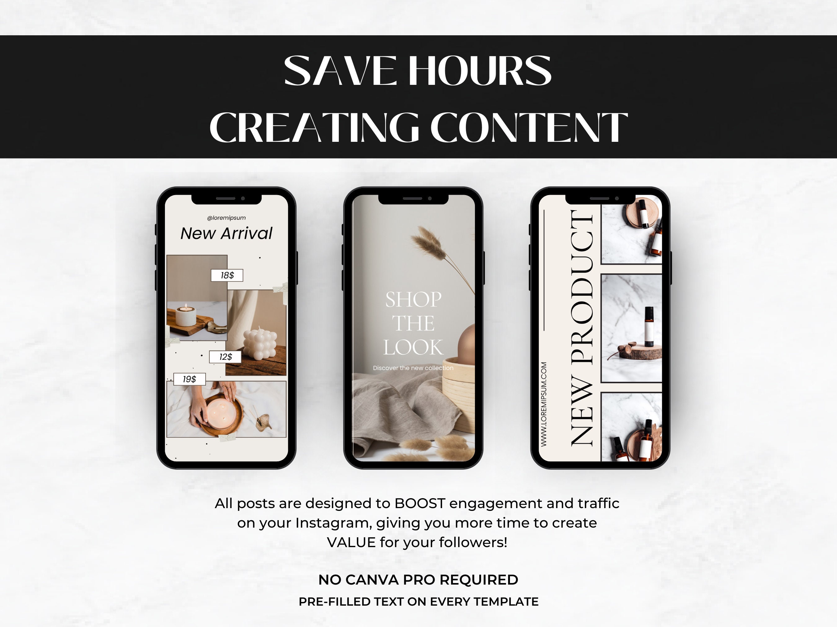 100 Product Ecommerce Instagram Post Canva Templates - Soap, Candles ...