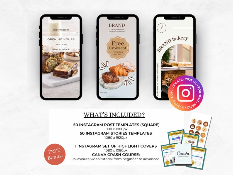100 Bakery Instagram Templates - Cake Decorator Canva Editable Social ...
