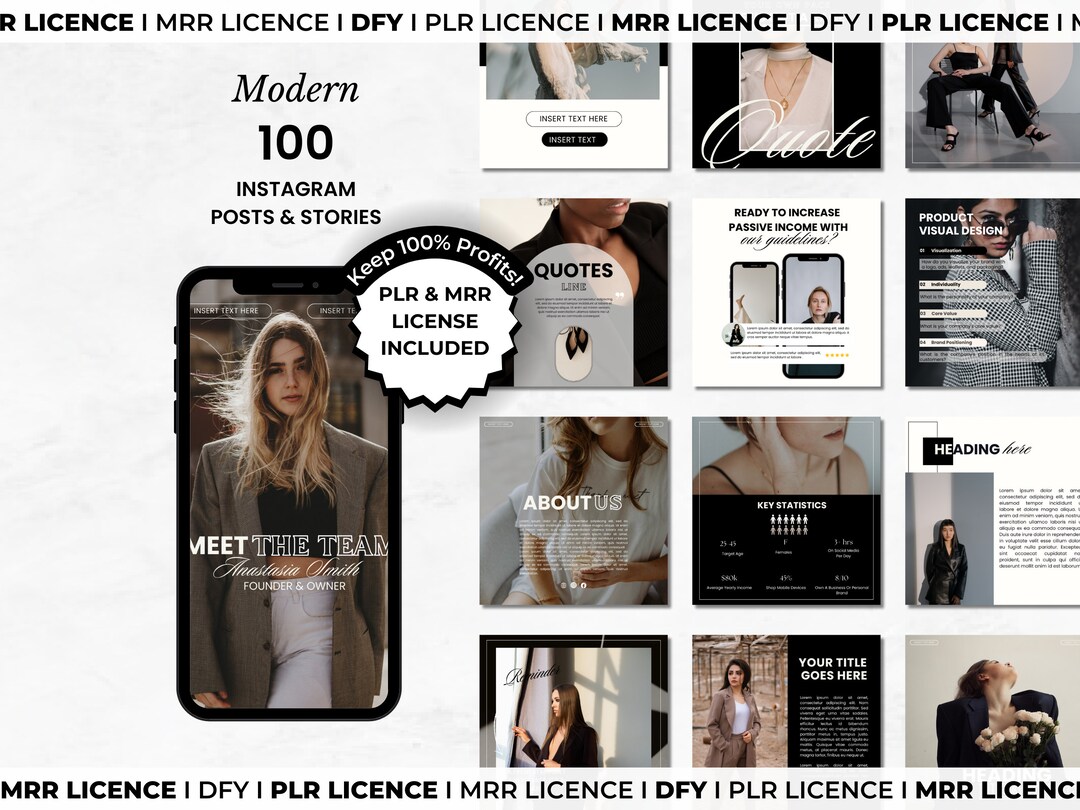 PLR MRR: Modern Instagram Post and Stories Templates, Done for You ...