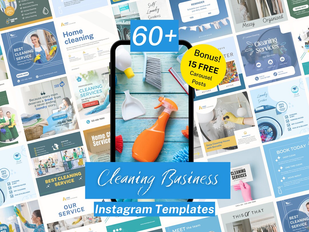 60 Cleaning Business Instagram Canva Templates Professional Cleaner ...