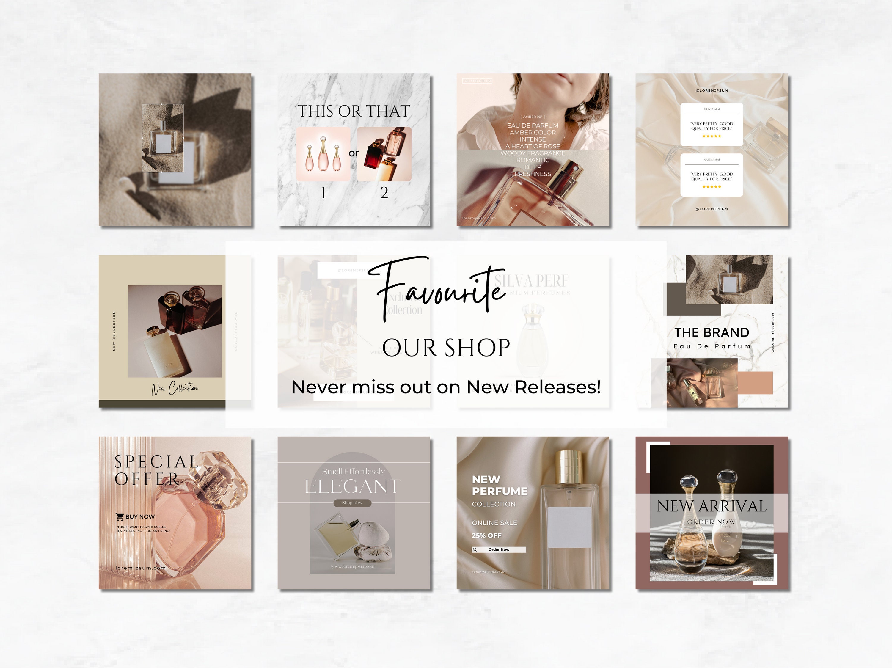 70 Perfumes Instagram Canva Templates Perfume Social Media Posts ...