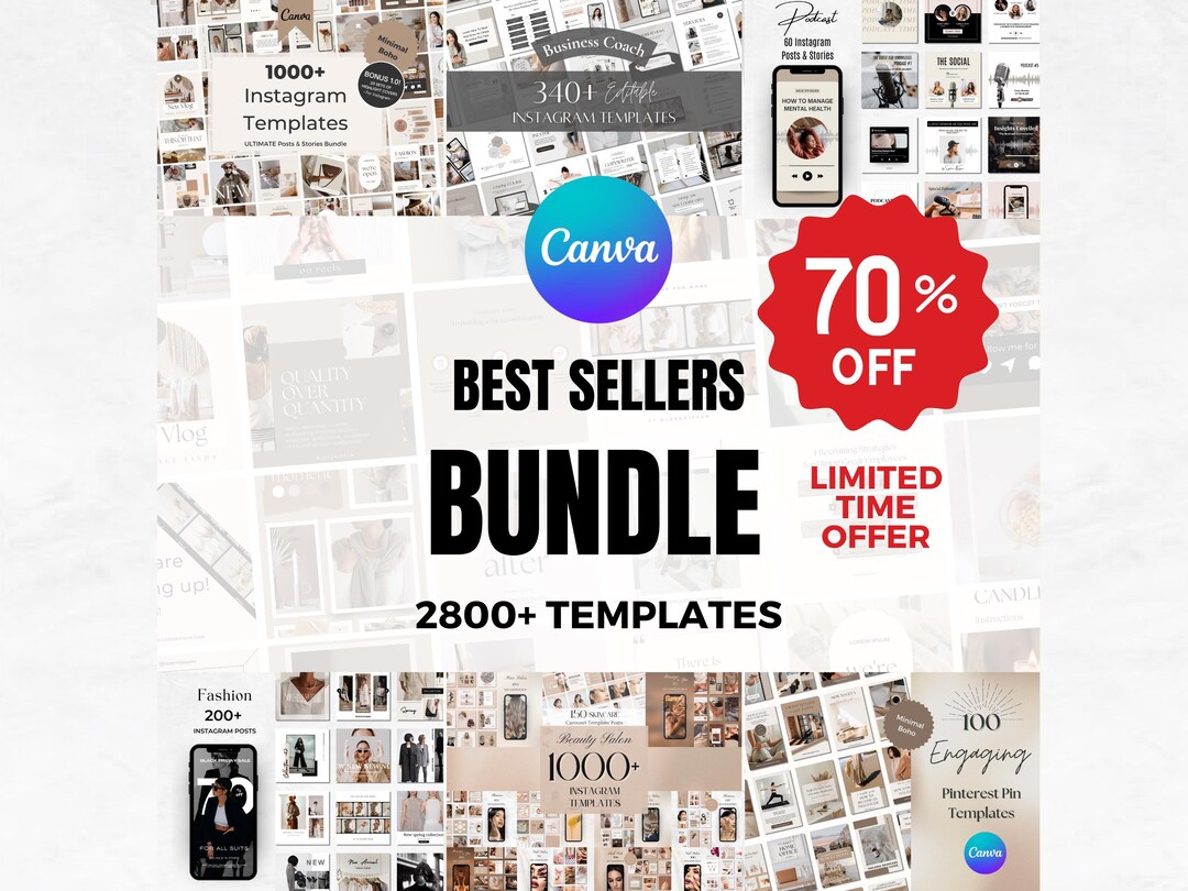 2800+ Social Media Templates BUNDLE Editable in Canva - Aesthetic ...