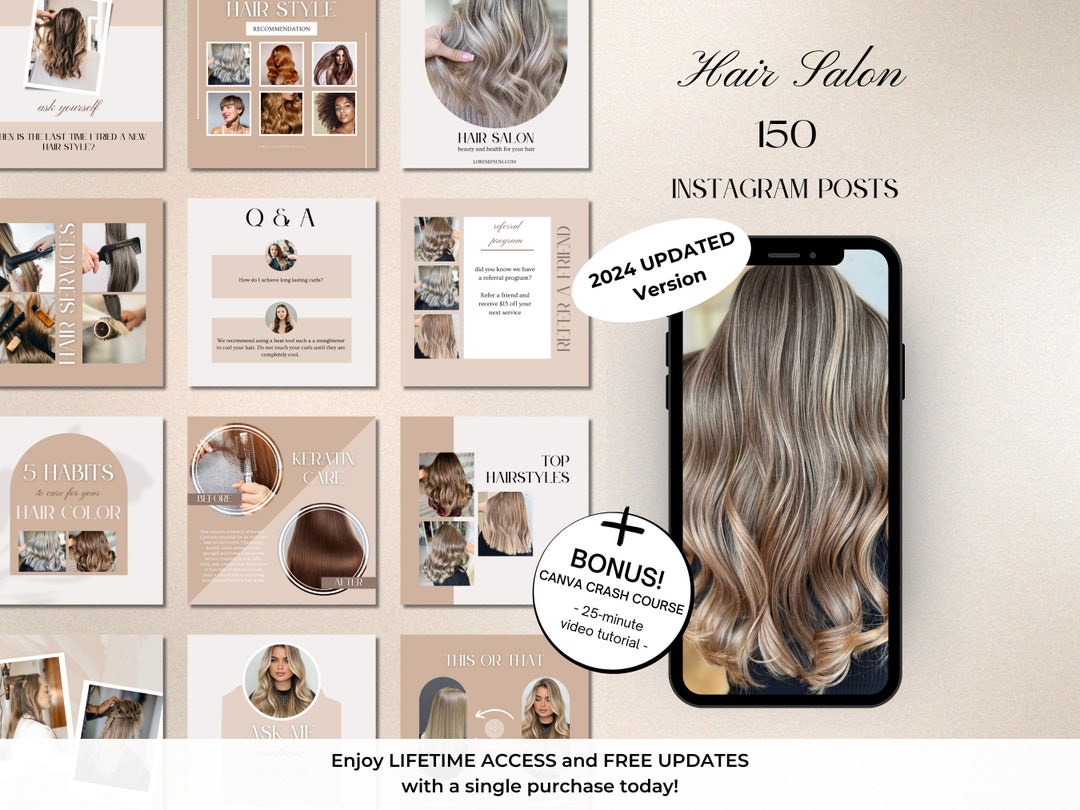 150 Hair Salon Instagram Hair Stylist Templates Hair Extensions ...