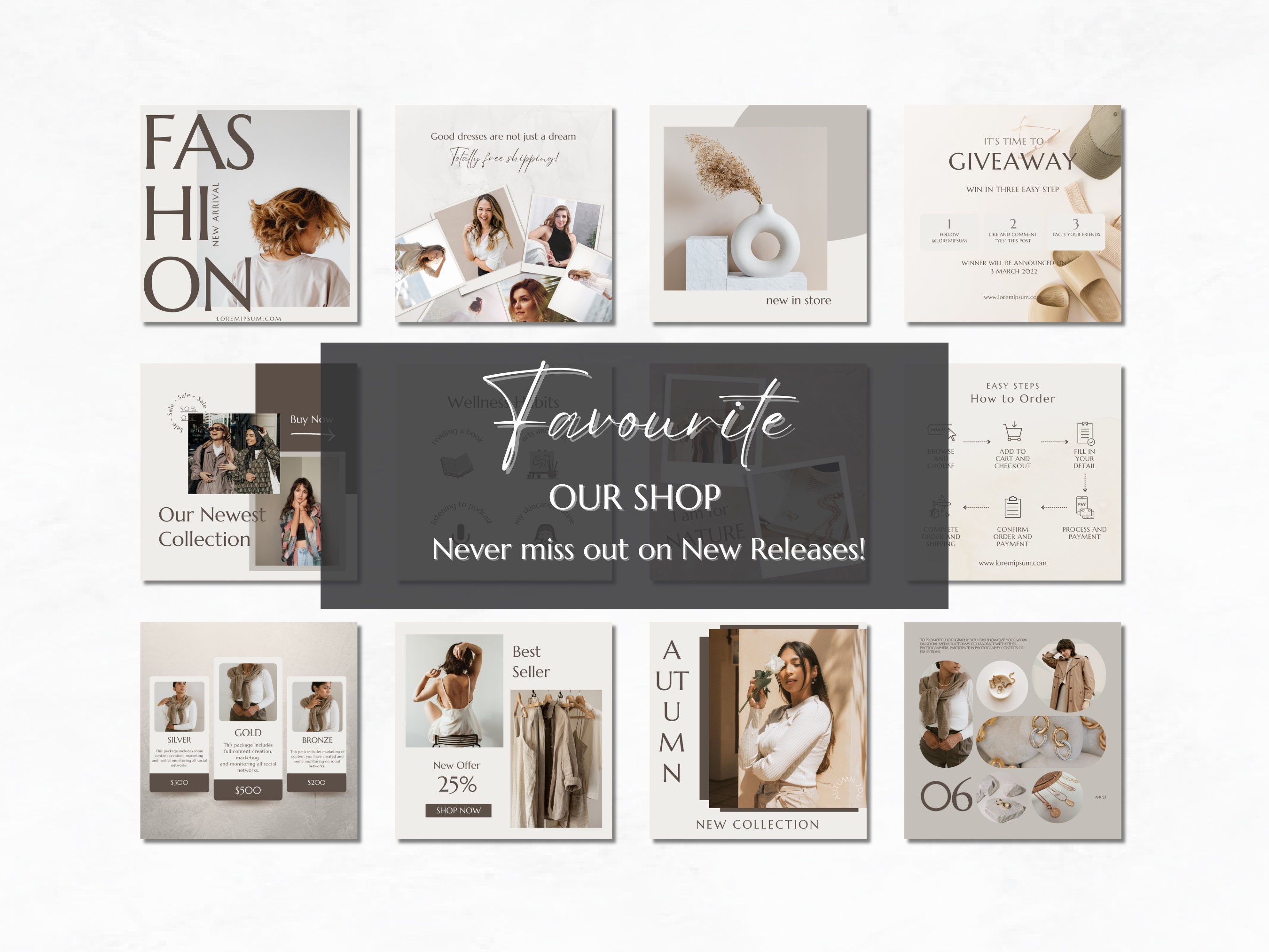200 Fashion Ecommerce IG Templates - Minimalist Fashion Blogger ...