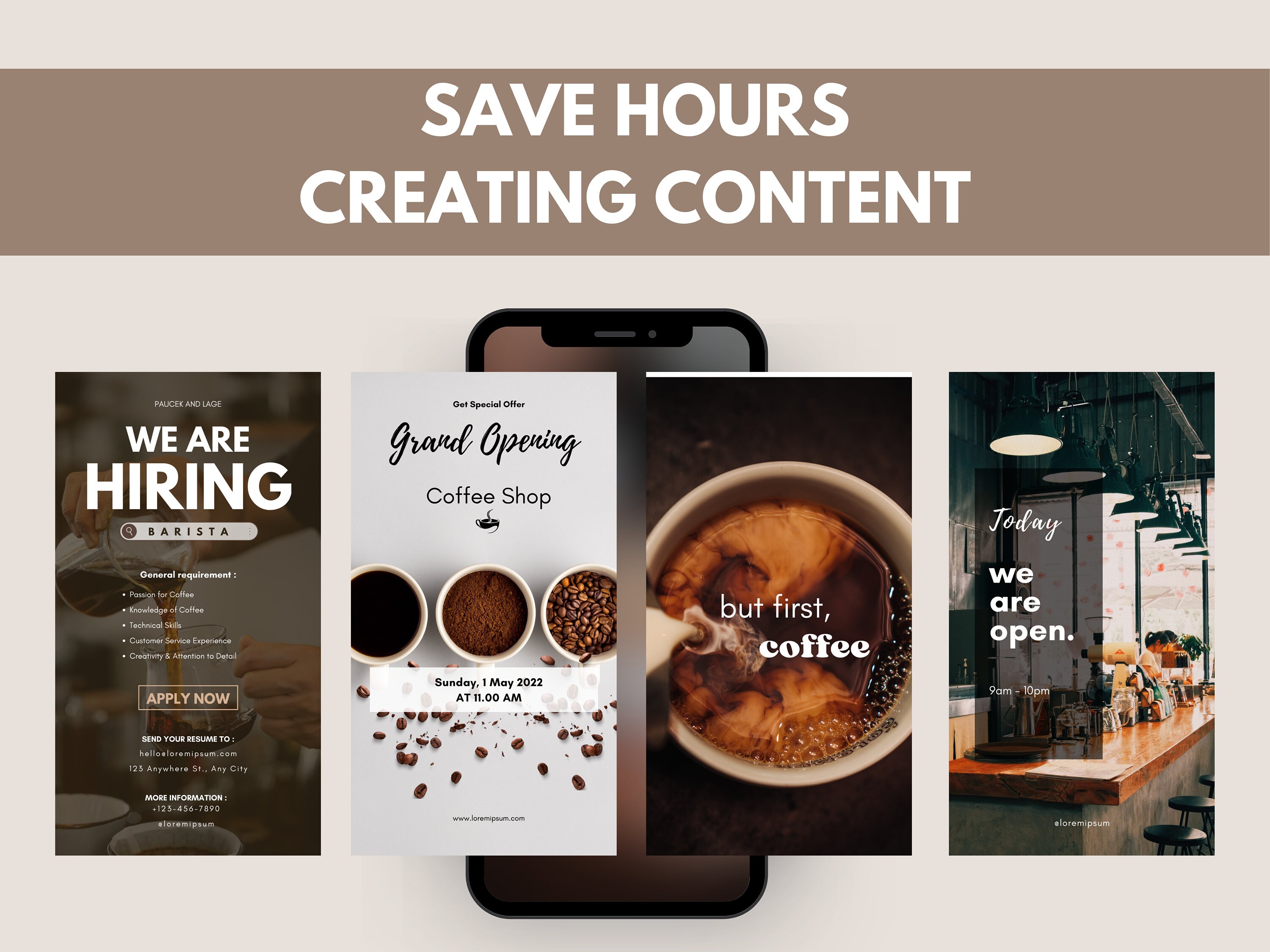 80 Coffee Shop Instagram Stories Canva Templates Coffee House Social ...