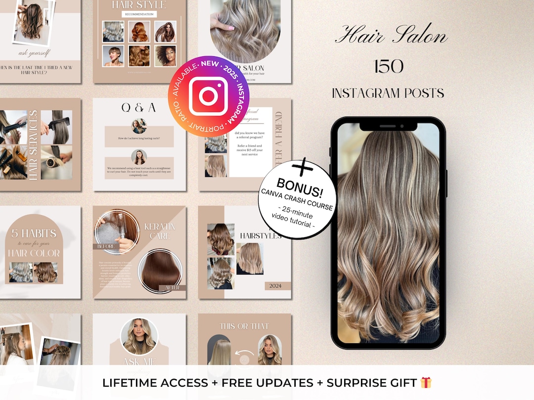 150 Hair Salon Instagram - Hair Stylist Templates - Hair Extensions ...