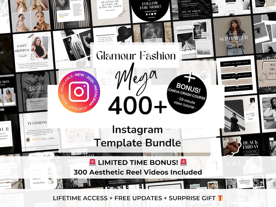 400+ Instagram Post Templates - Glamour Fashion Canva Templates ...