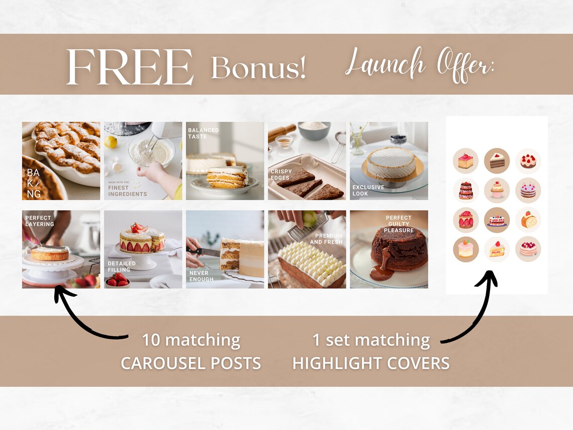 60 Cake Shop Instagram Canva Templates Cake Decorator Social Media ...