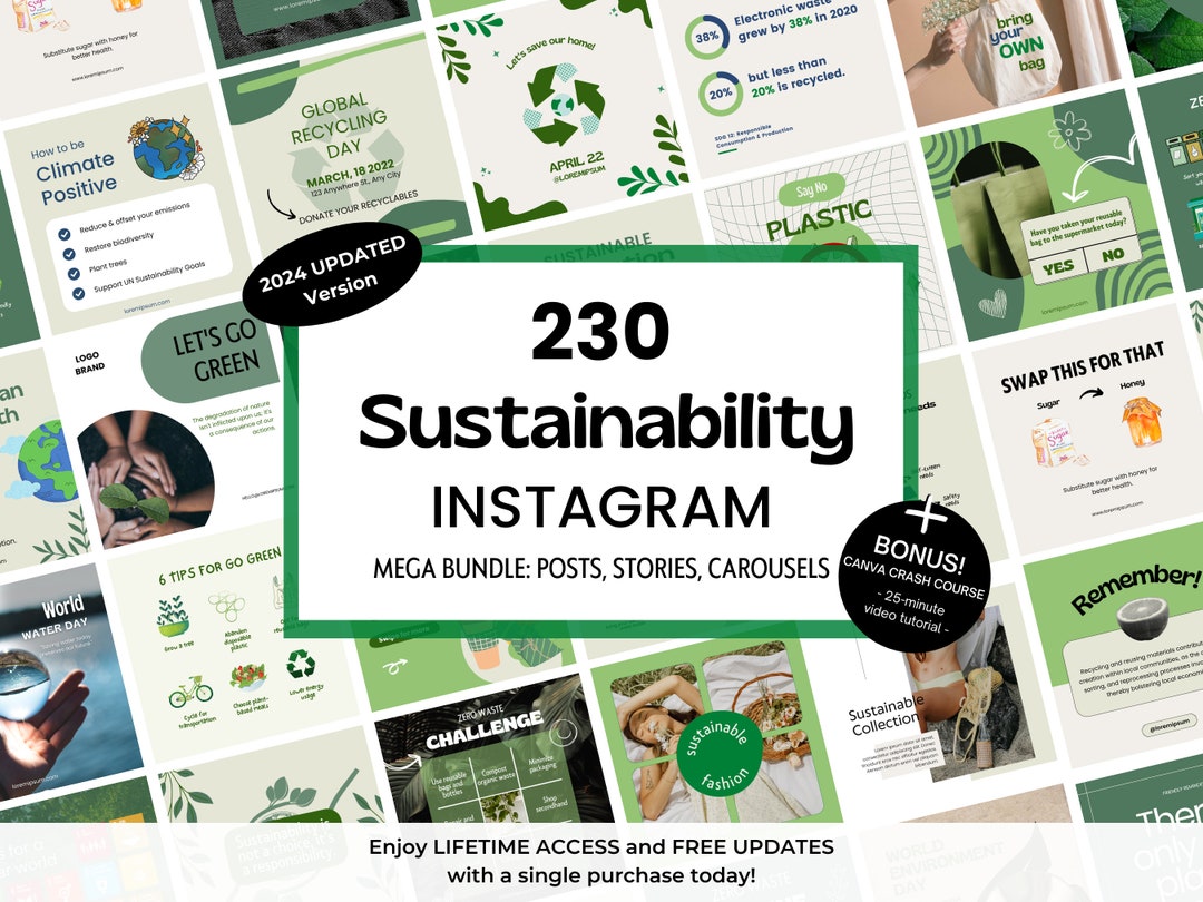 230 Sustainability Instagram Canva Templates Environmental Awareness ...