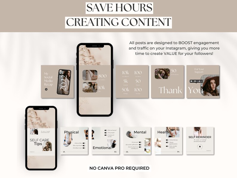 2000+ Boho Aesthetic Portrait Instagram Templates BUNDLE - Canva ...