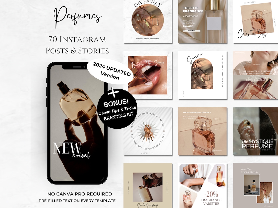 70 Perfumes Instagram Canva Templates Perfume Social Media Posts ...