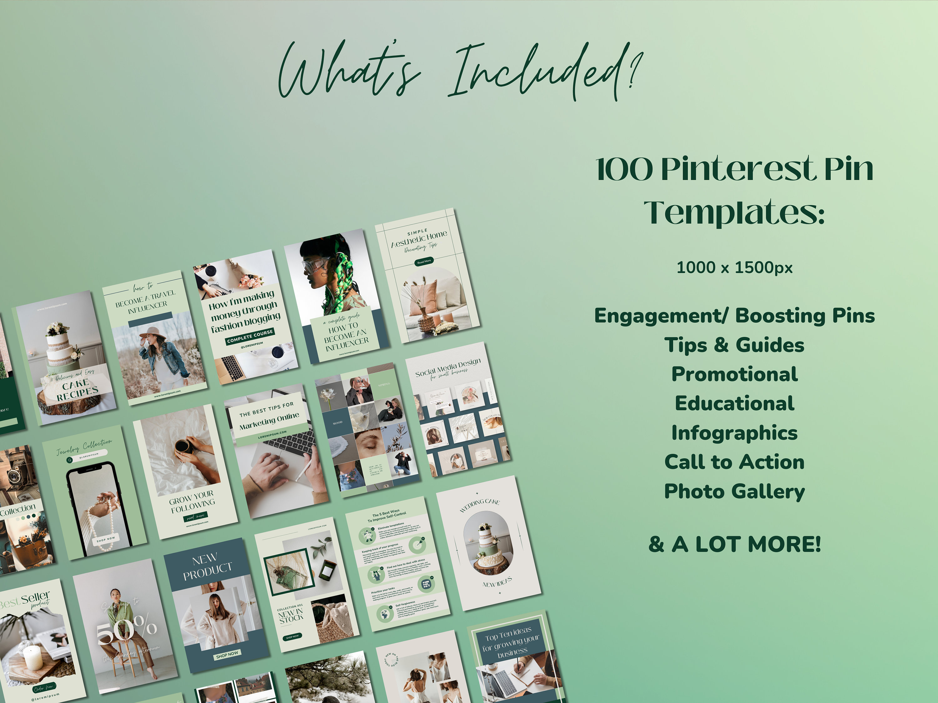 100 Pinterest Pin Templates Pinterest Templates Pinterest - Etsy