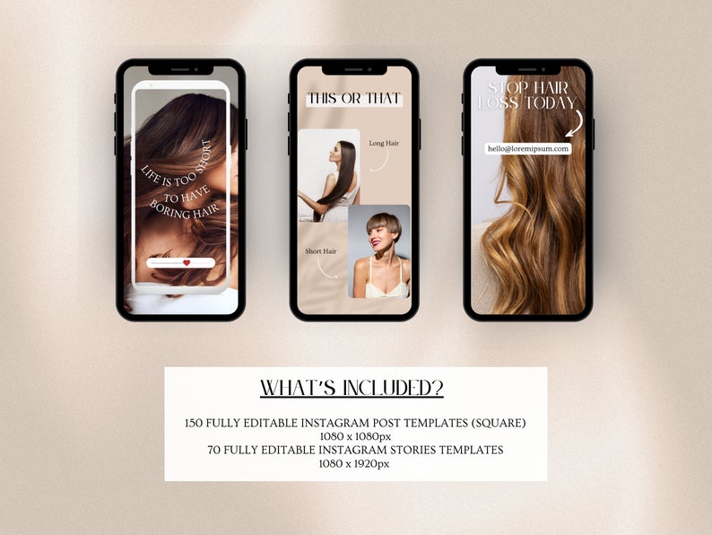 220 Hair Salon Instagram Post and Stories Canva Templates hair Stylist ...
