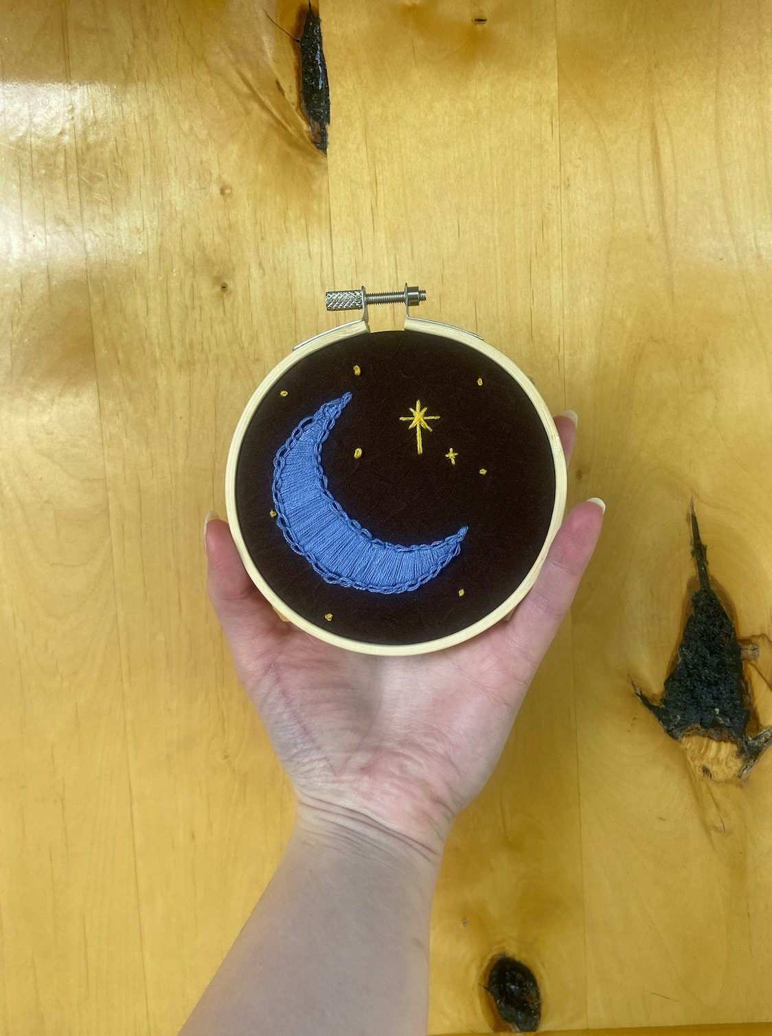 Sun and Moon Embroidery Duo, Embroidery Decoration, Witchy Decor - Etsy