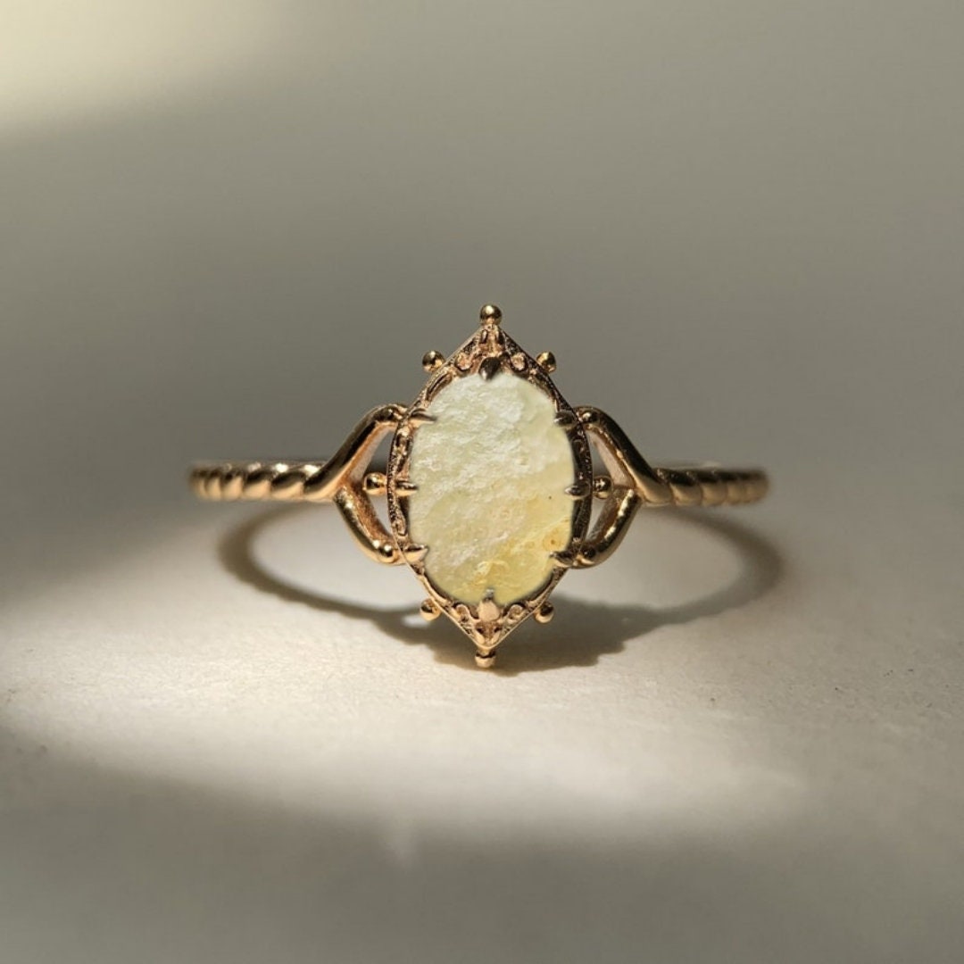 Authentic Libyan, Desert Glass Ring in Sterling Silver, Handmade Ring ...