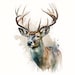 Digital Artwork Buck Deer, Printable Home Decor, Clipart, Watercolor ...