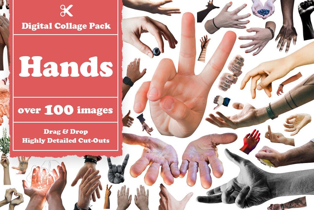 Hands Collage Creator 100 Images Hands Digital Collage Maker Hand ...