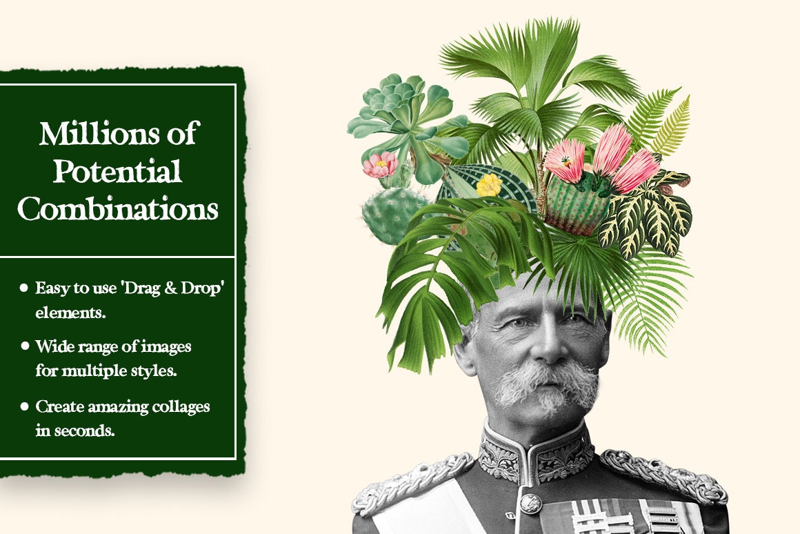 Vintage Plants Collage Creator 100+ Images || Vintage Plants Digital ...