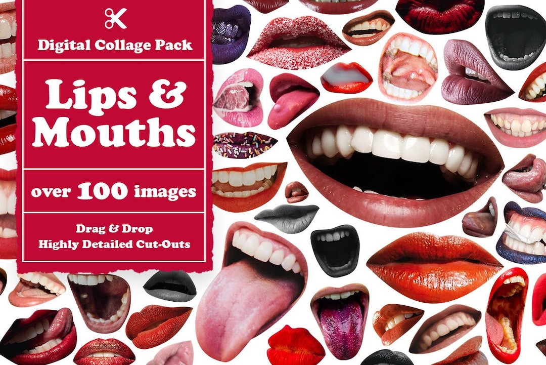Lips and Mouths Collage Creator 100+ Images || Lips and Mouths Digital ...