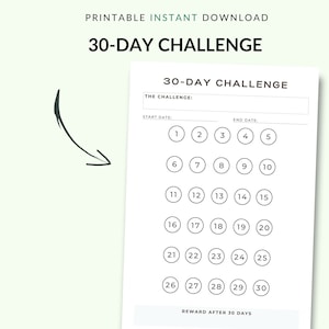 30 Day Challenge | Goal Setting, Motivation Progress Tracker, Habit ...