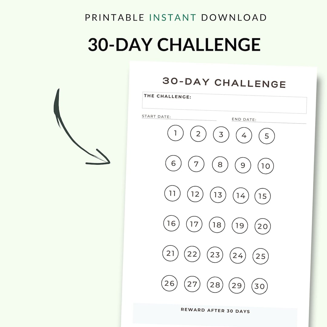30 Day Challenge | Goal Setting, Motivation Progress Tracker, Habit ...