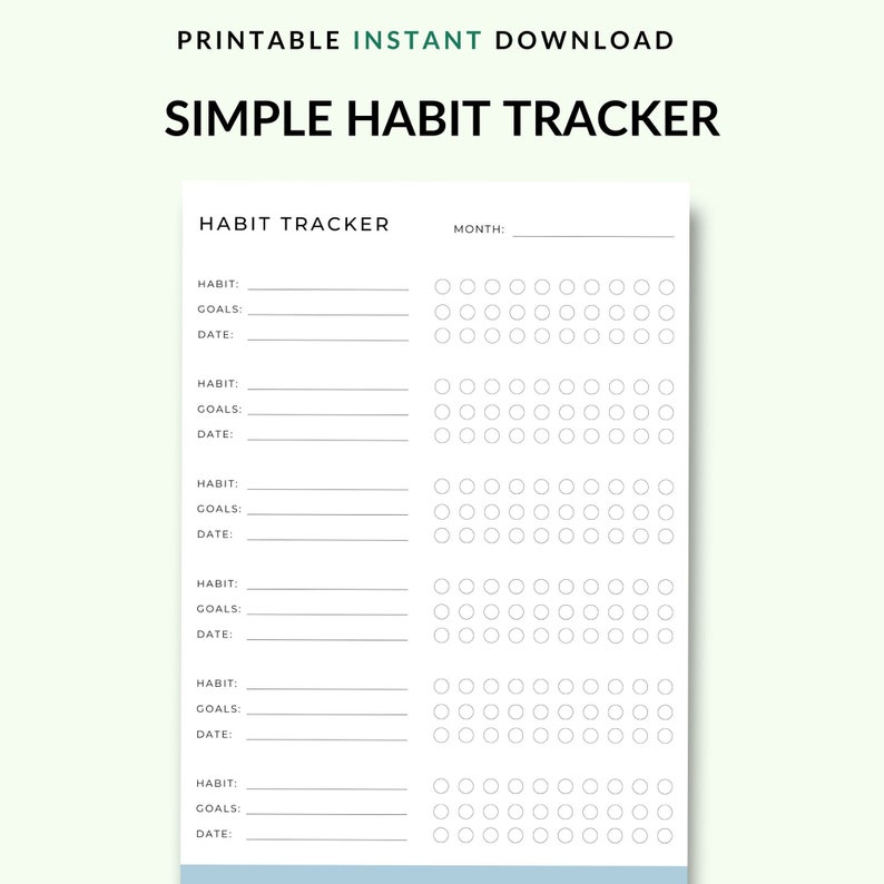 Weekly | Monthly Habit Tracker Printable, Goal Tracker, Routine Tracker ...