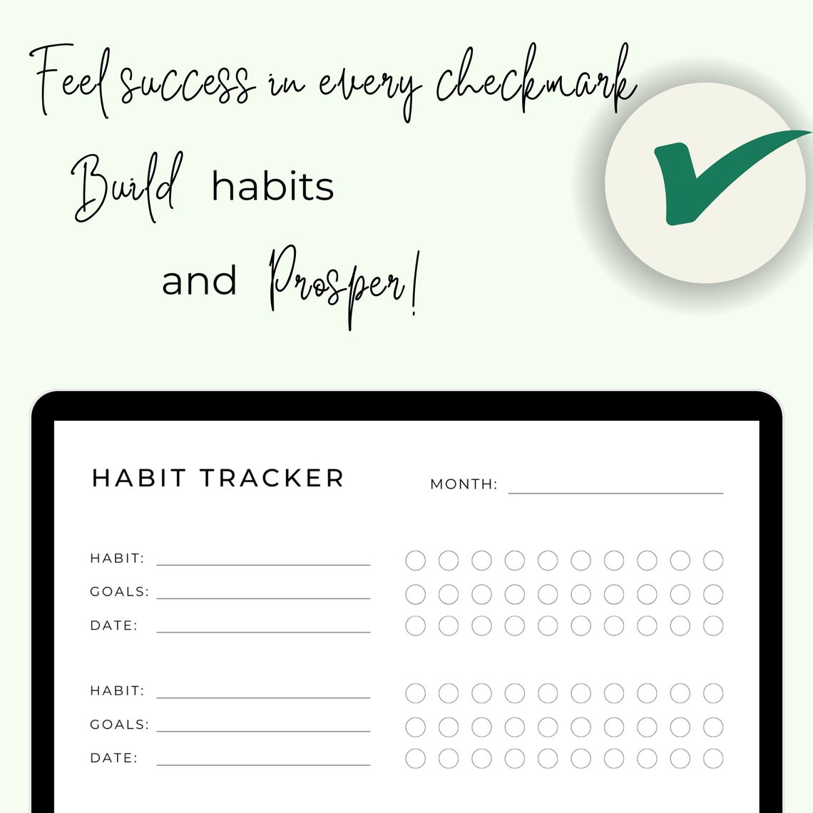 Weekly Monthly Habit Tracker Printable, Goal Tracker, Routine Tracker ...