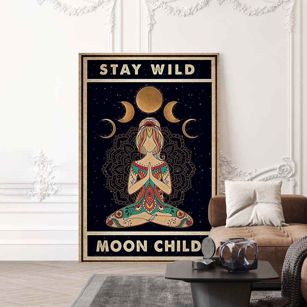 Mermaid Stay Wild Moon Child Poster High Quality Canvas Art Print Room ...