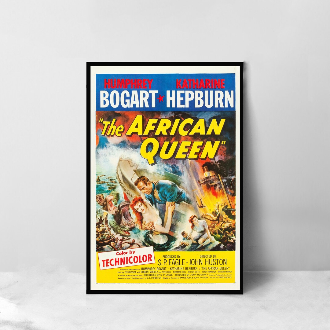 The African Queen Movie Poster - High Quality Canvas Art Print - Room ...