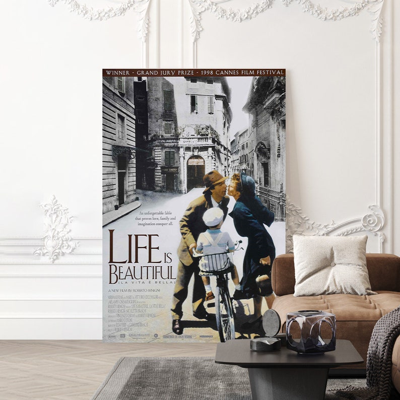 Life is Beautiful Movie Poster High Quality Canvas Art Print Room ...