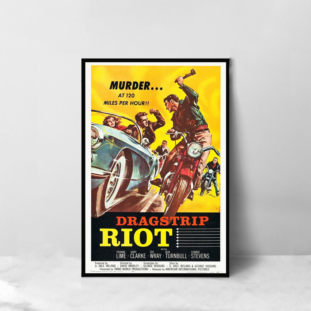 Dragstrip Riot Movie Poster High Quality Canvas Art Print Room ...