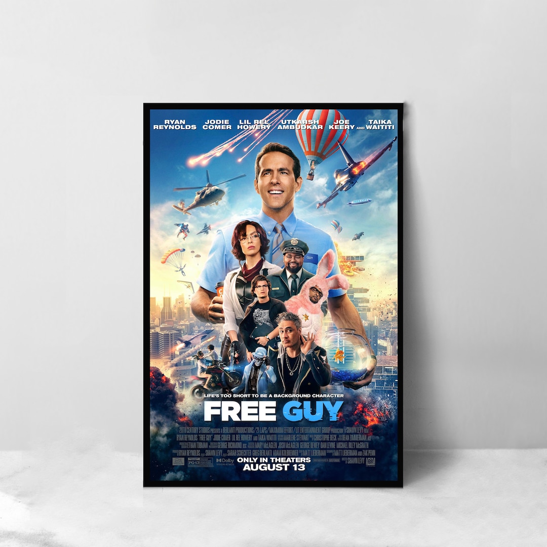 Free Guy Movie Poster - High Quality Canvas Art Print - Room Decoration ...