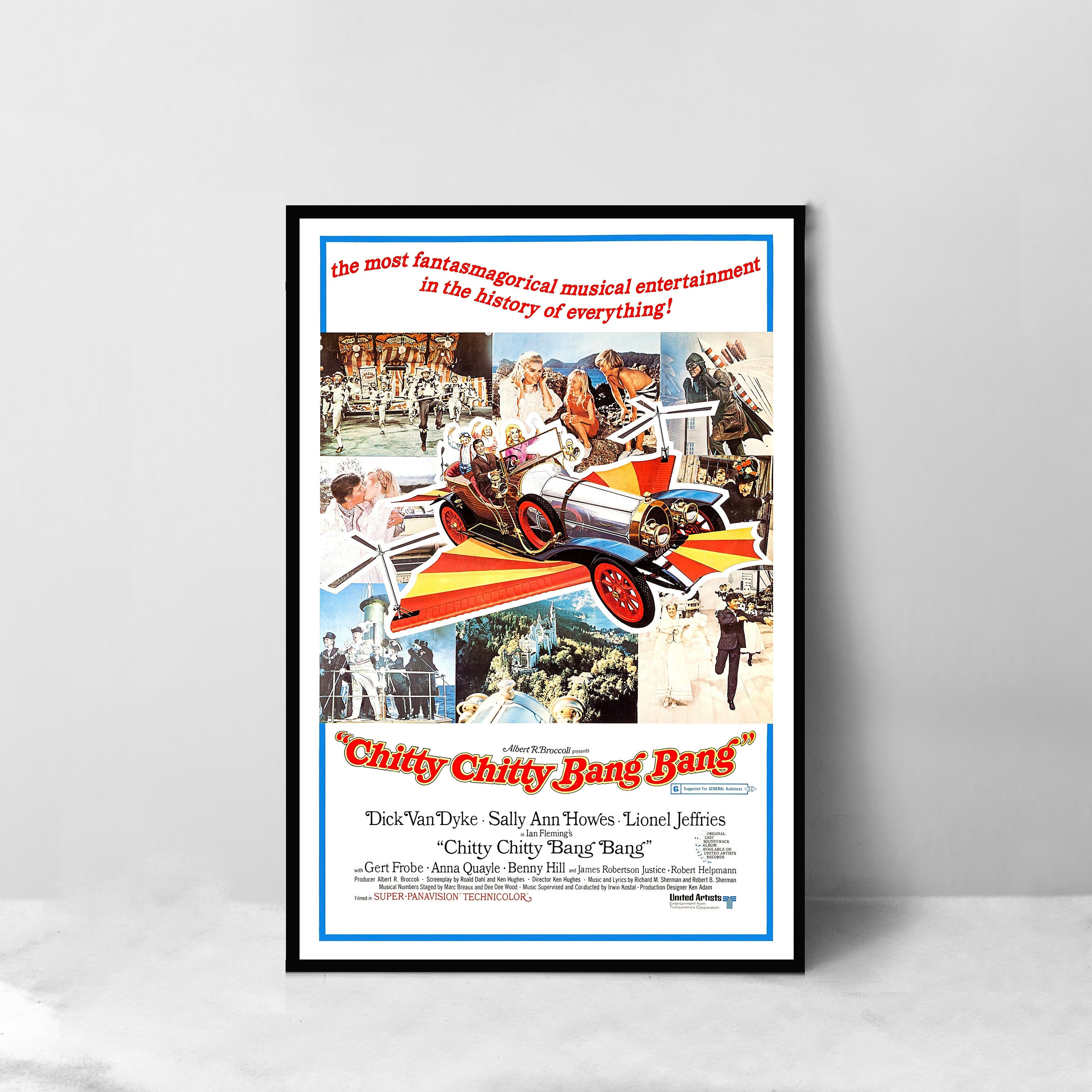 Chitty Chitty Bang Bang Movie Poster High Quality Canvas Art Print Room ...