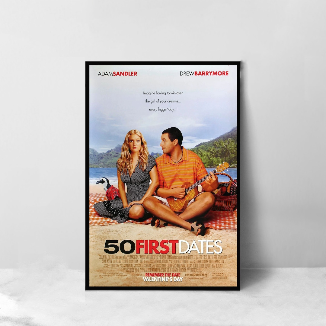 50 First Dates Movie Poster - High Quality Canvas Art Print - Room ...