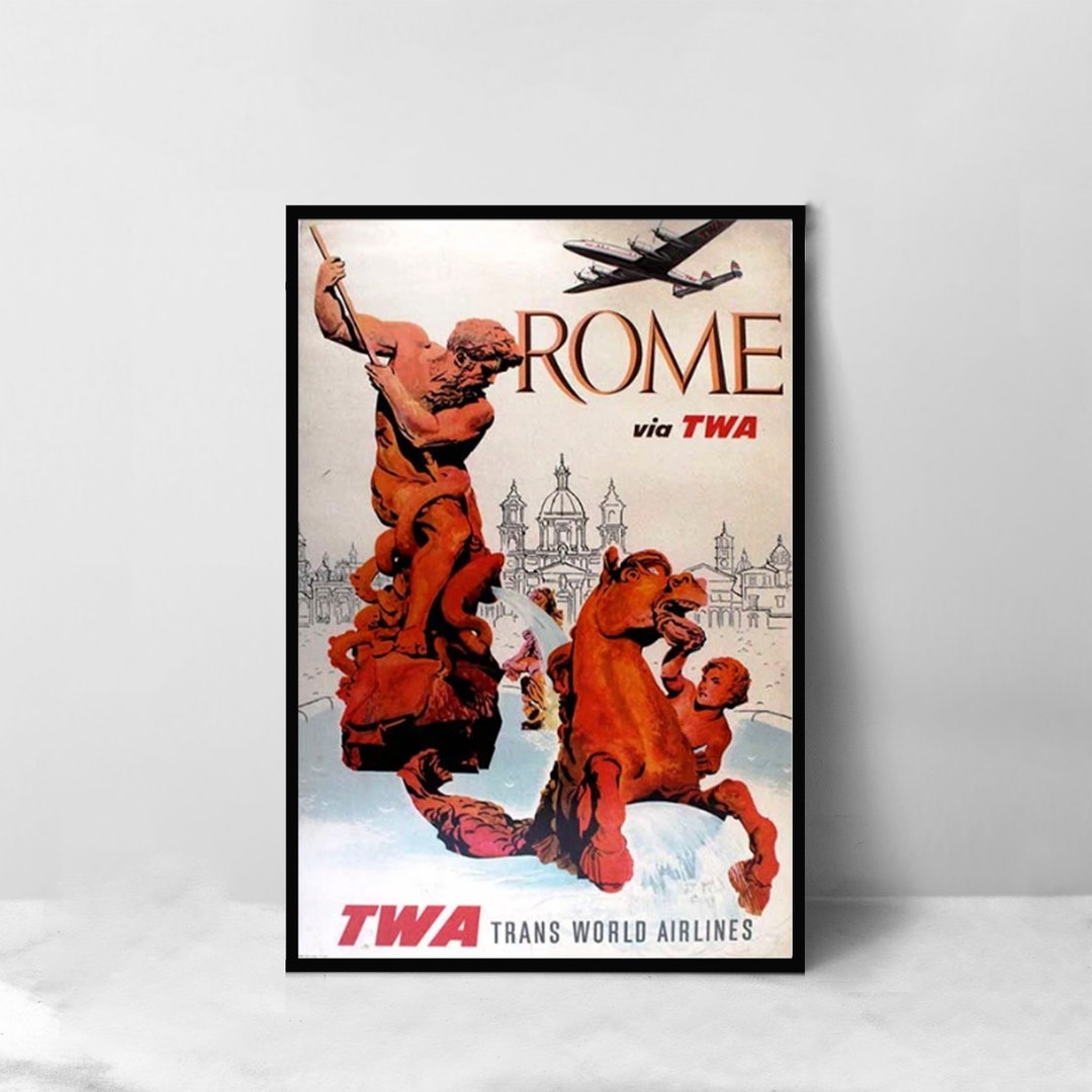 Rome Italy via TWA Vintage Airline Airlines Travel Vintage Travel ...