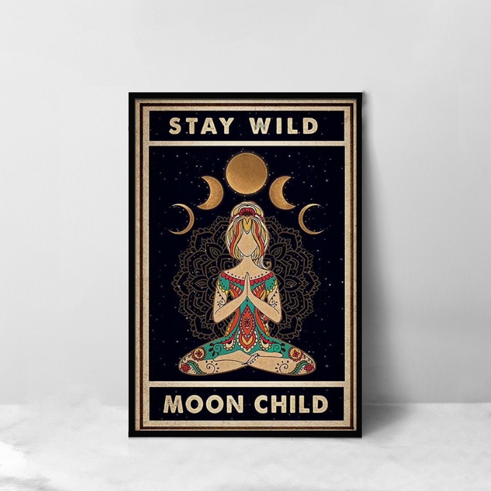 Mermaid Stay Wild Moon Child Poster High Quality Canvas Art Print Room ...