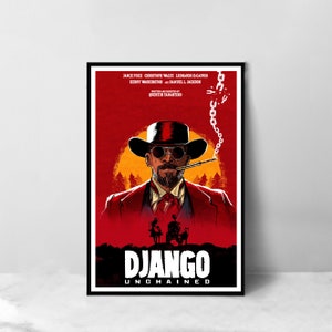Django Unchained Movie Poster - High Quality Canvas Art Print - Room ...