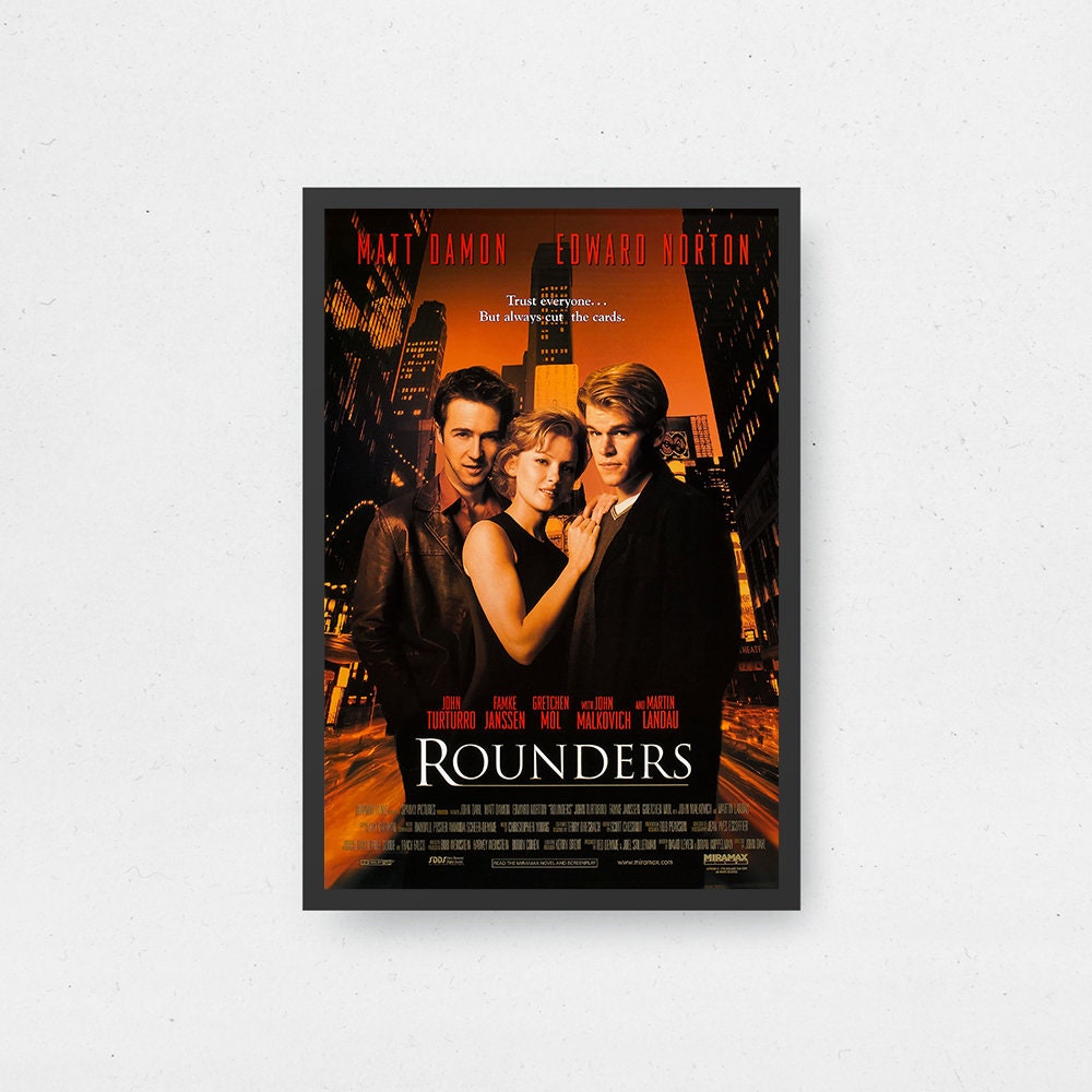 Rounders Movie Poster - High Quality Canvas Art Print - Room Decoration ...