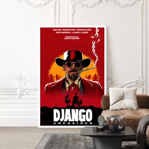 Django Unchained Movie Poster - High Quality Canvas Art Print - Room ...