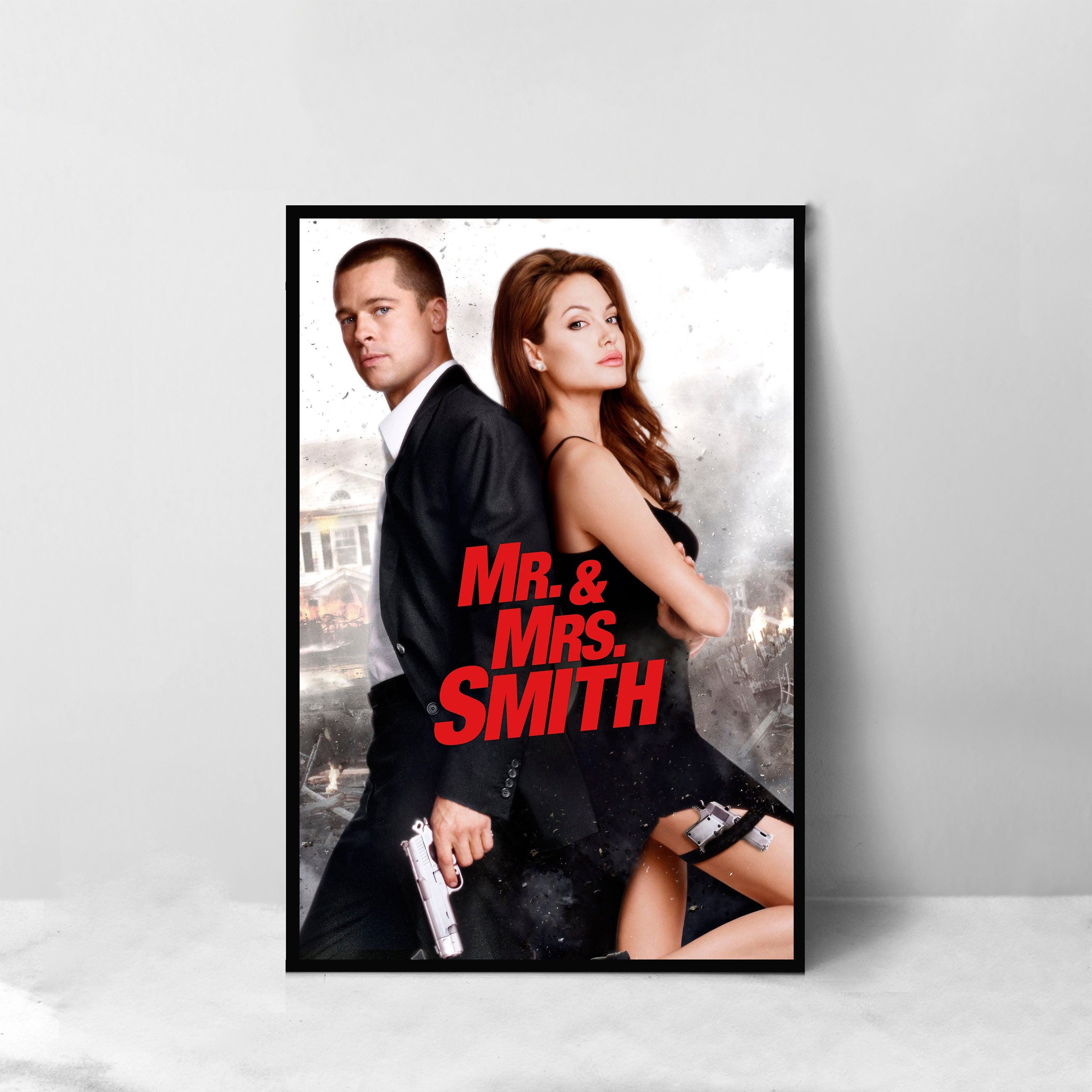 Mr. & Mrs. Smith Movie Poster High Quality Canvas Art Print Room ...