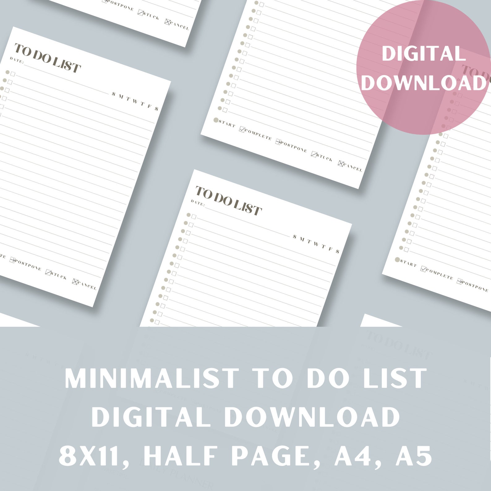Minimalist to Do List Printable | Daily Do Do List, Printable to Do ...